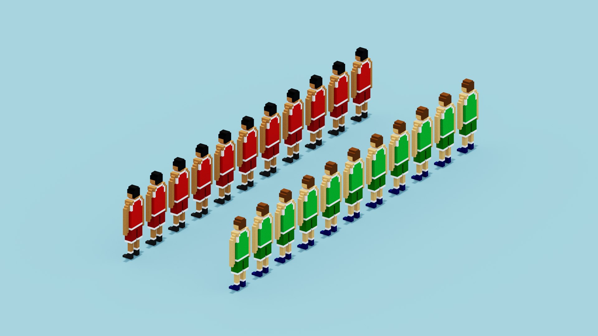 Voxel Basketball Team Players 3D Model - TurboSquid 2064301