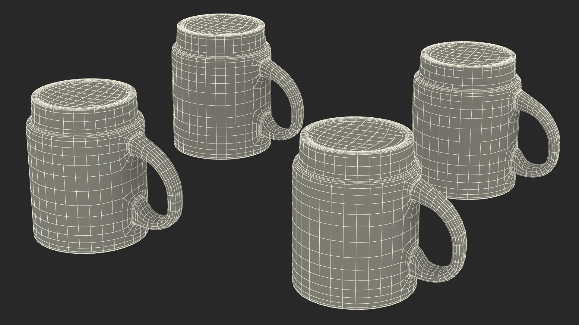 3D model simple pattern mug set - TurboSquid 1591984