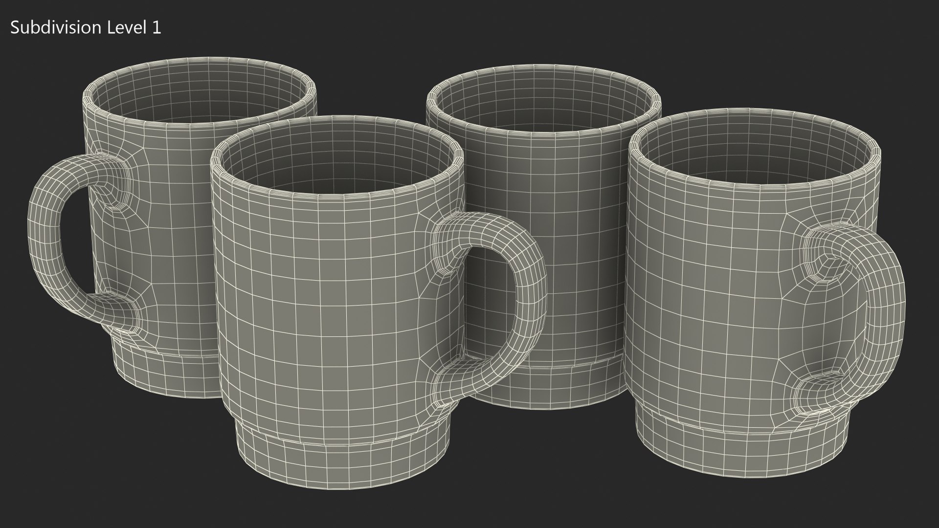 3D model simple pattern mug set - TurboSquid 1591984