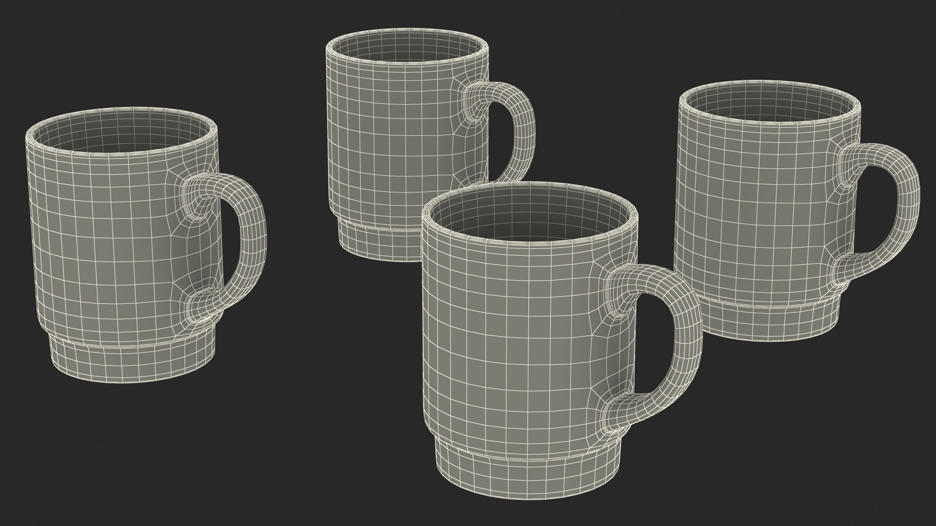 3D model simple pattern mug set - TurboSquid 1591984