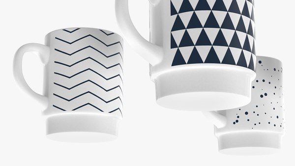 3D model simple pattern mug set - TurboSquid 1591984
