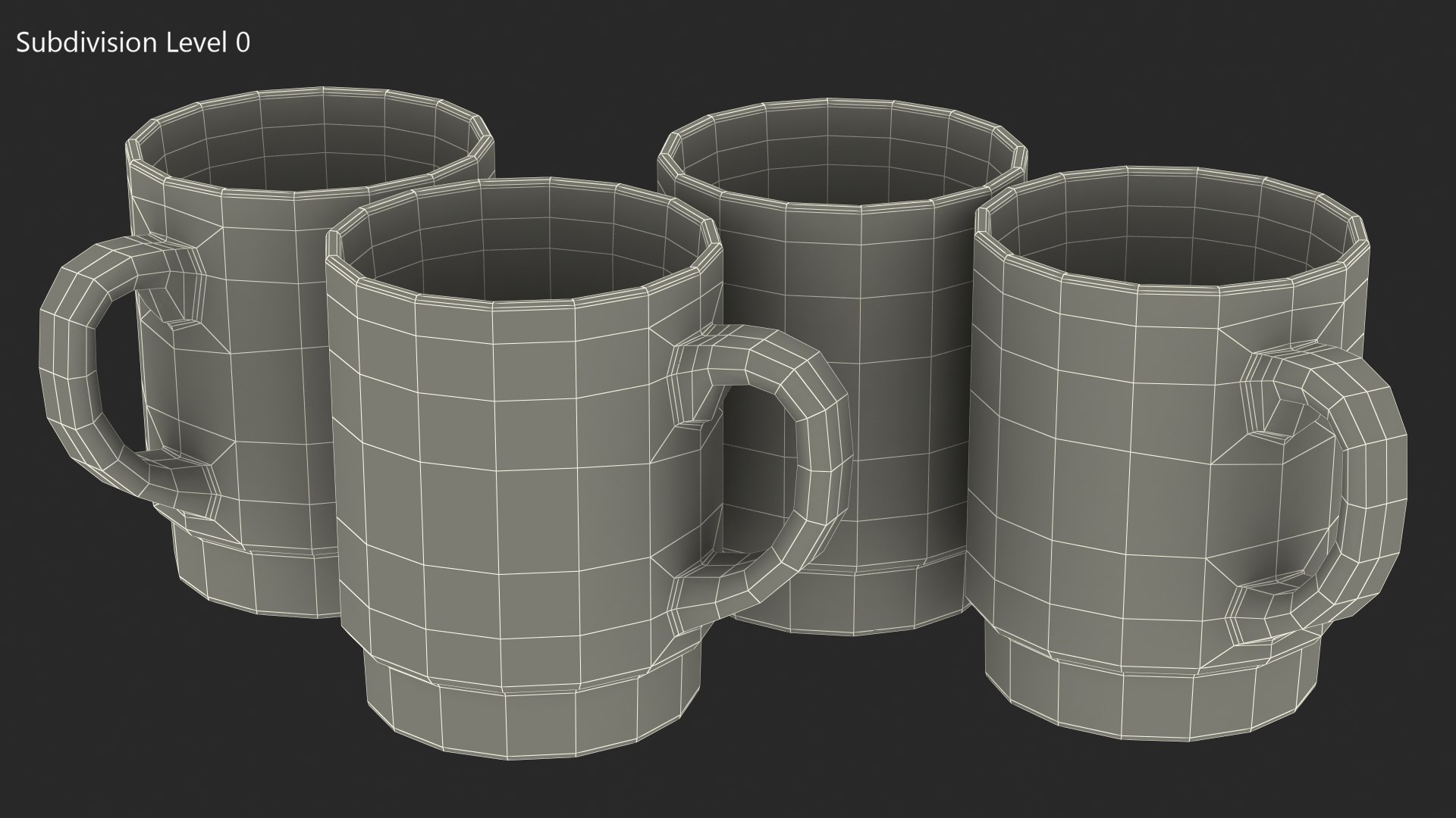 3D model simple pattern mug set - TurboSquid 1591984