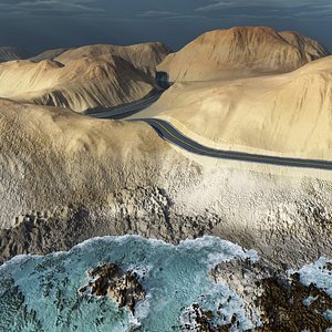 realistic beach vue 3d model