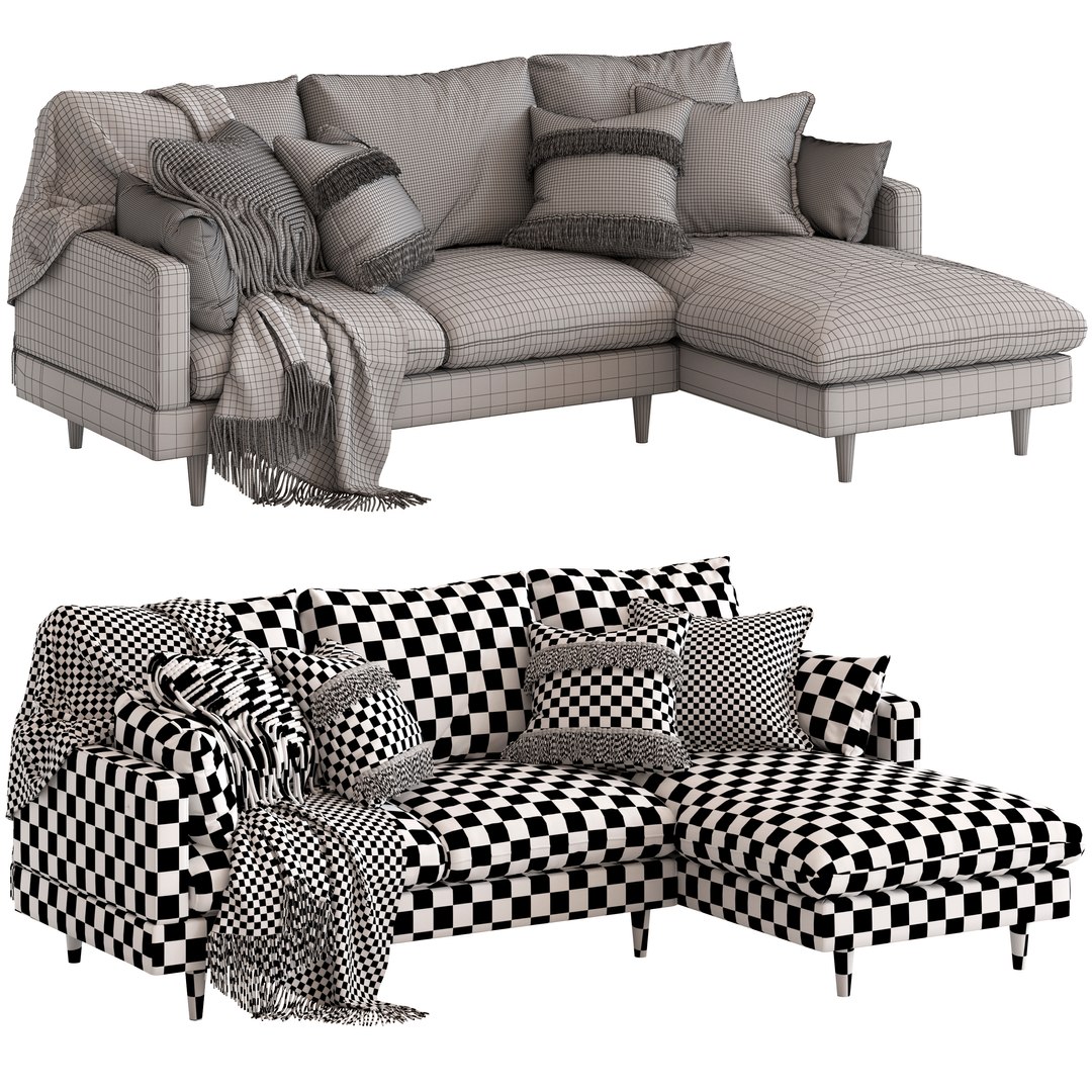 3D Temple and Webster Silas Sofa-3seater with chaise - TurboSquid 2166166