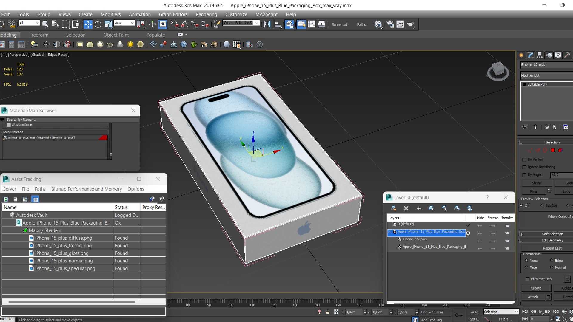 Apple IPhone 15 Plus Blue Packaging Box 3D Model - TurboSquid 2215326