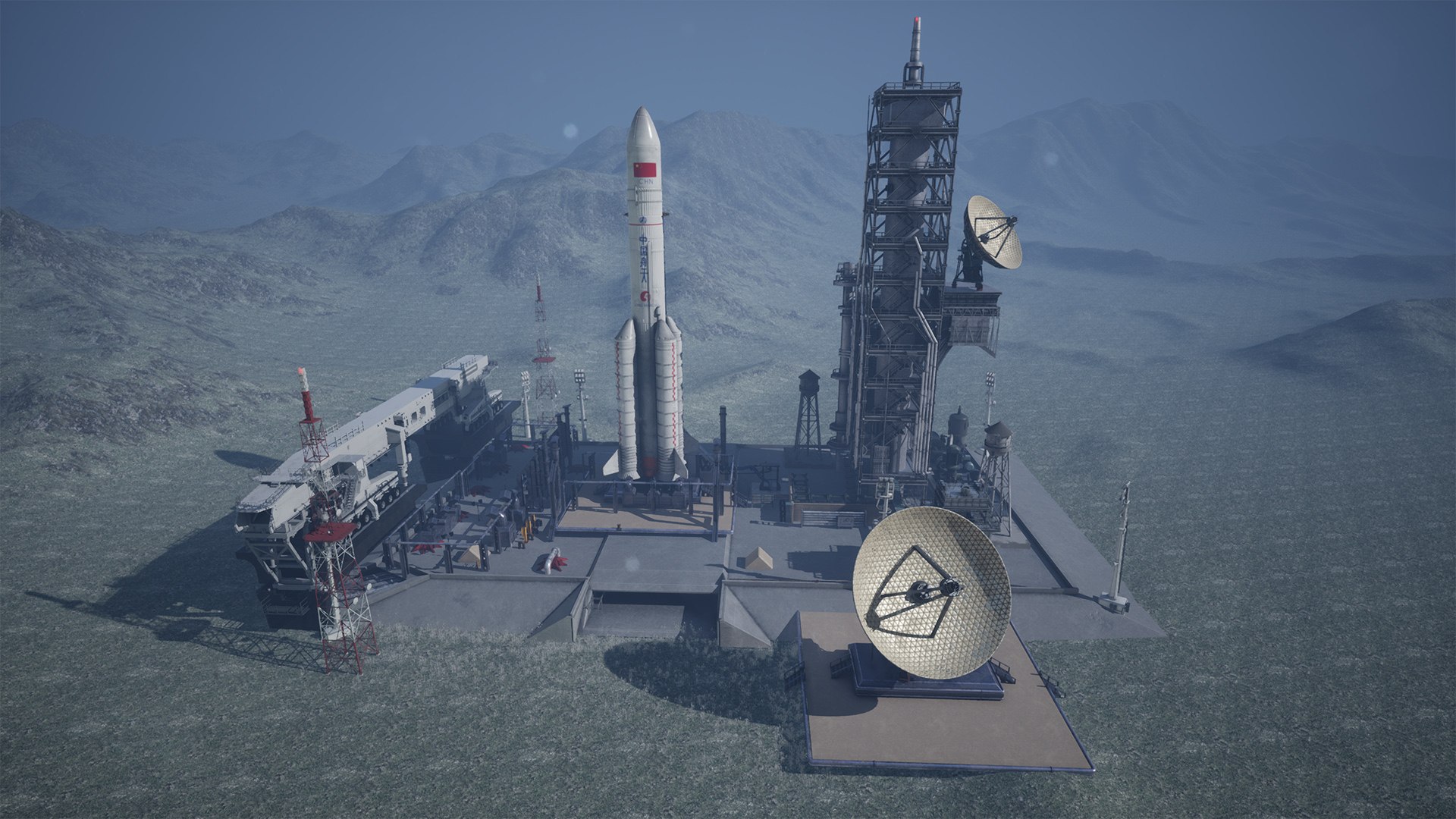 Chinese Rocket Launch 220 Assets 3D Model - TurboSquid 1983803