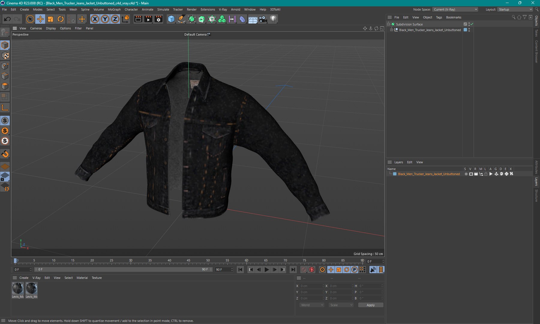 Black Men Trucker Jeans Jacket Unbuttoned 3D Model - TurboSquid 2392423
