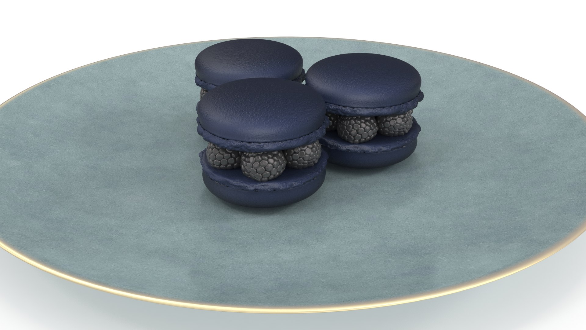 3D Model Blackberry Macaron - TurboSquid 2065192