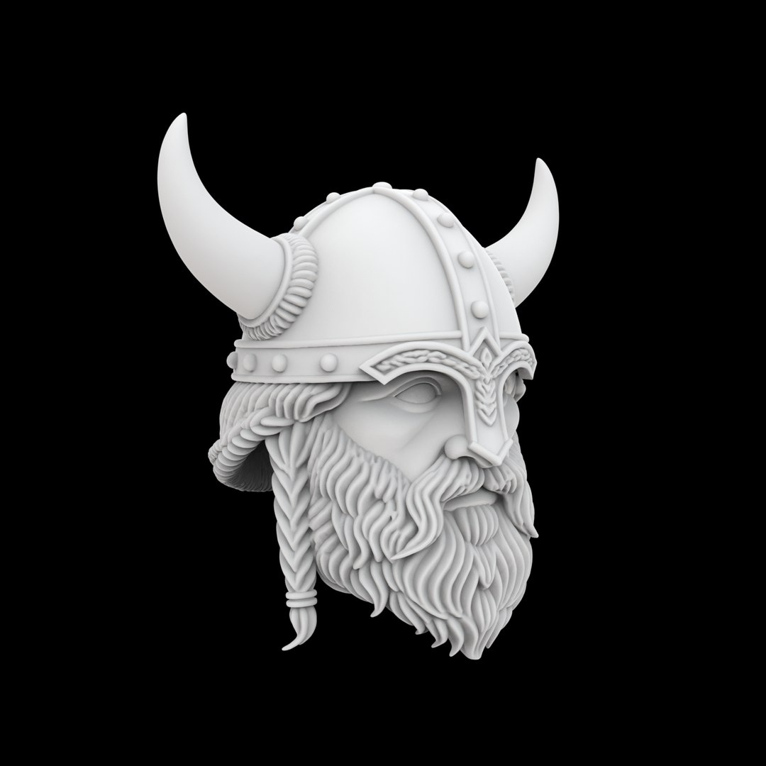 Viking Horned Helmet With Beard And Braids 3D Model - TurboSquid 2469512