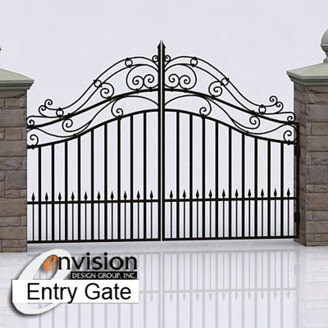 Stone Wall Gate 3d Model