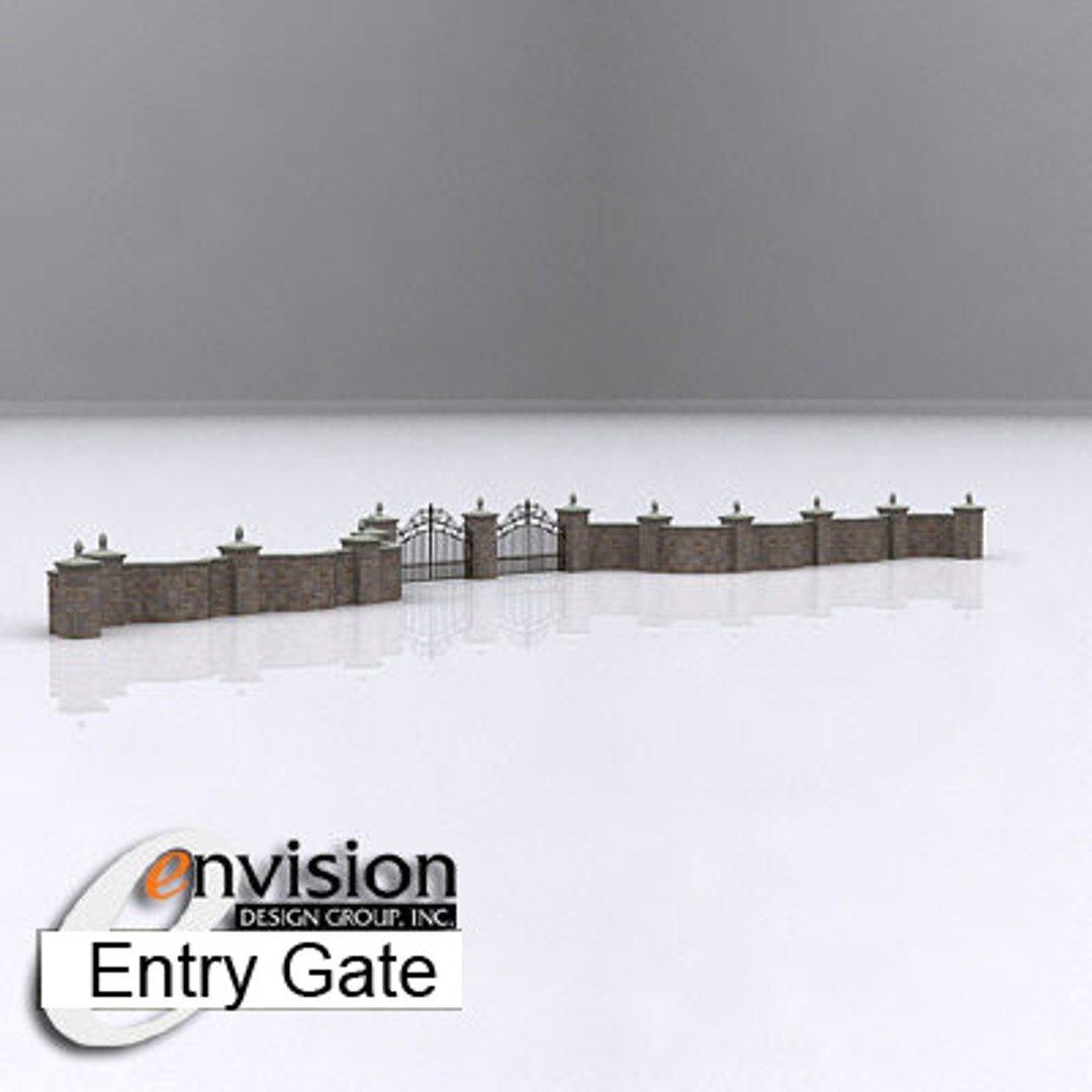 Stone Wall Gate 3d Model