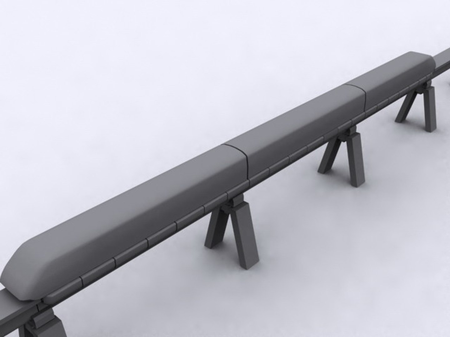 Transrapid Electric Train Track 3d Model