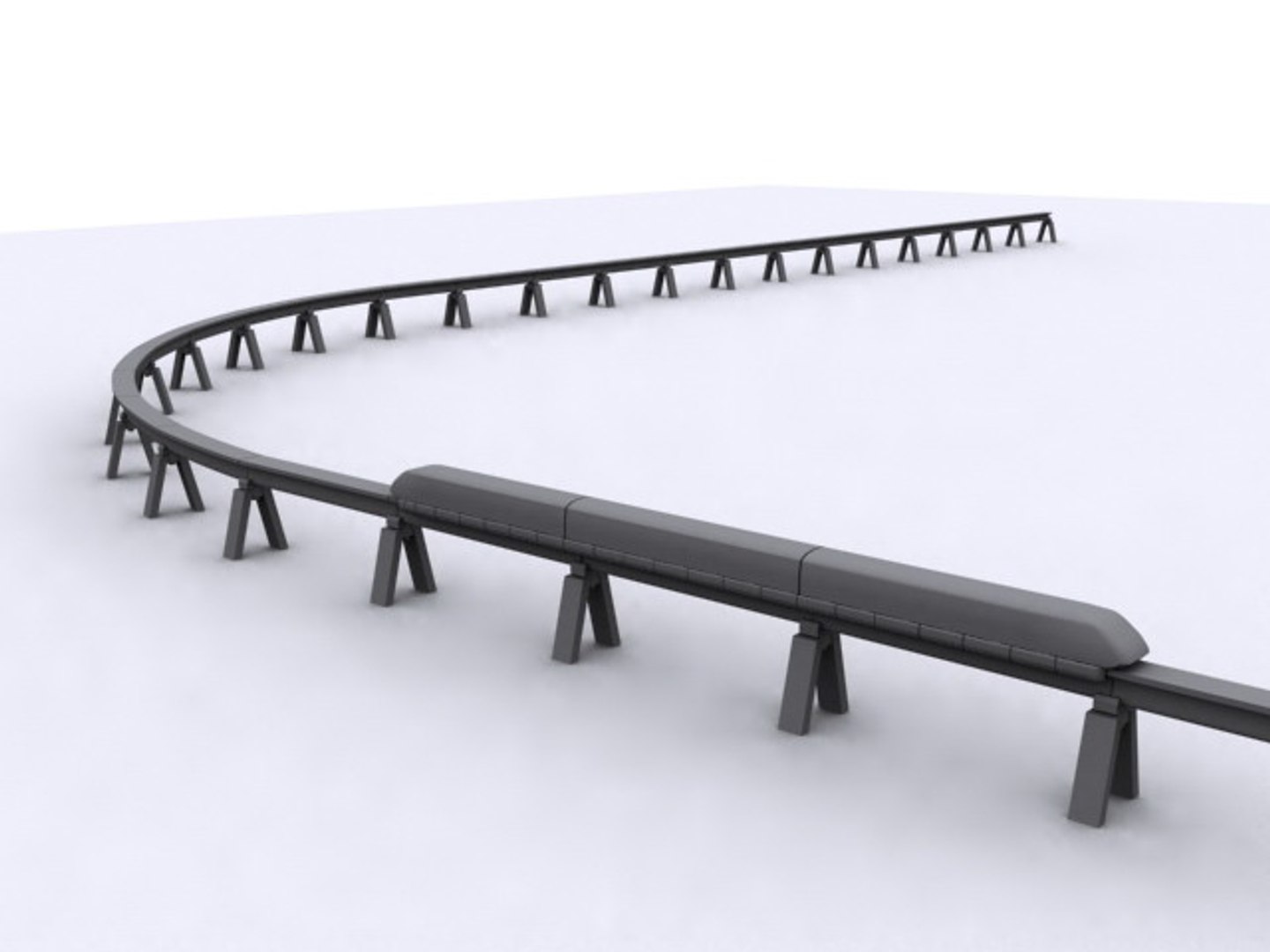 Transrapid Electric Train Track 3d Model