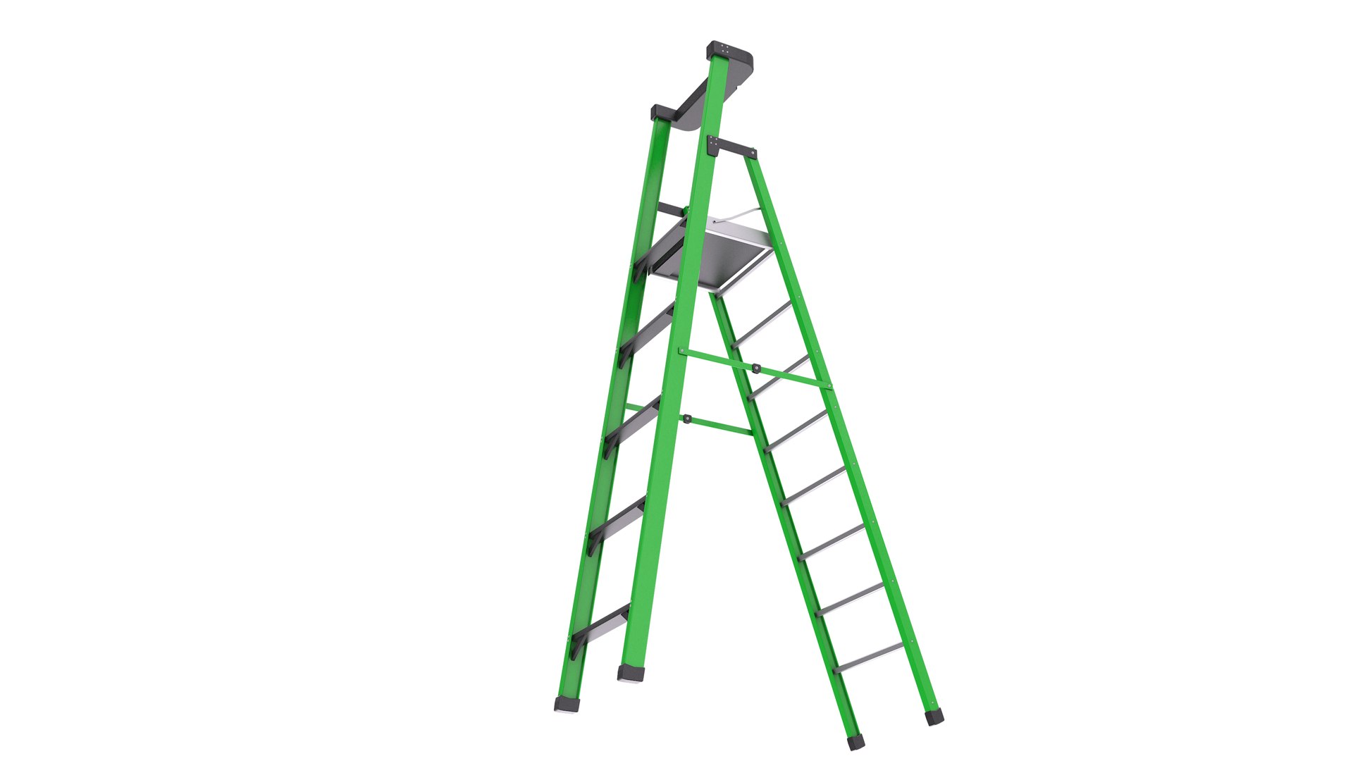 3D Step Ladder - Green - TurboSquid 1924547