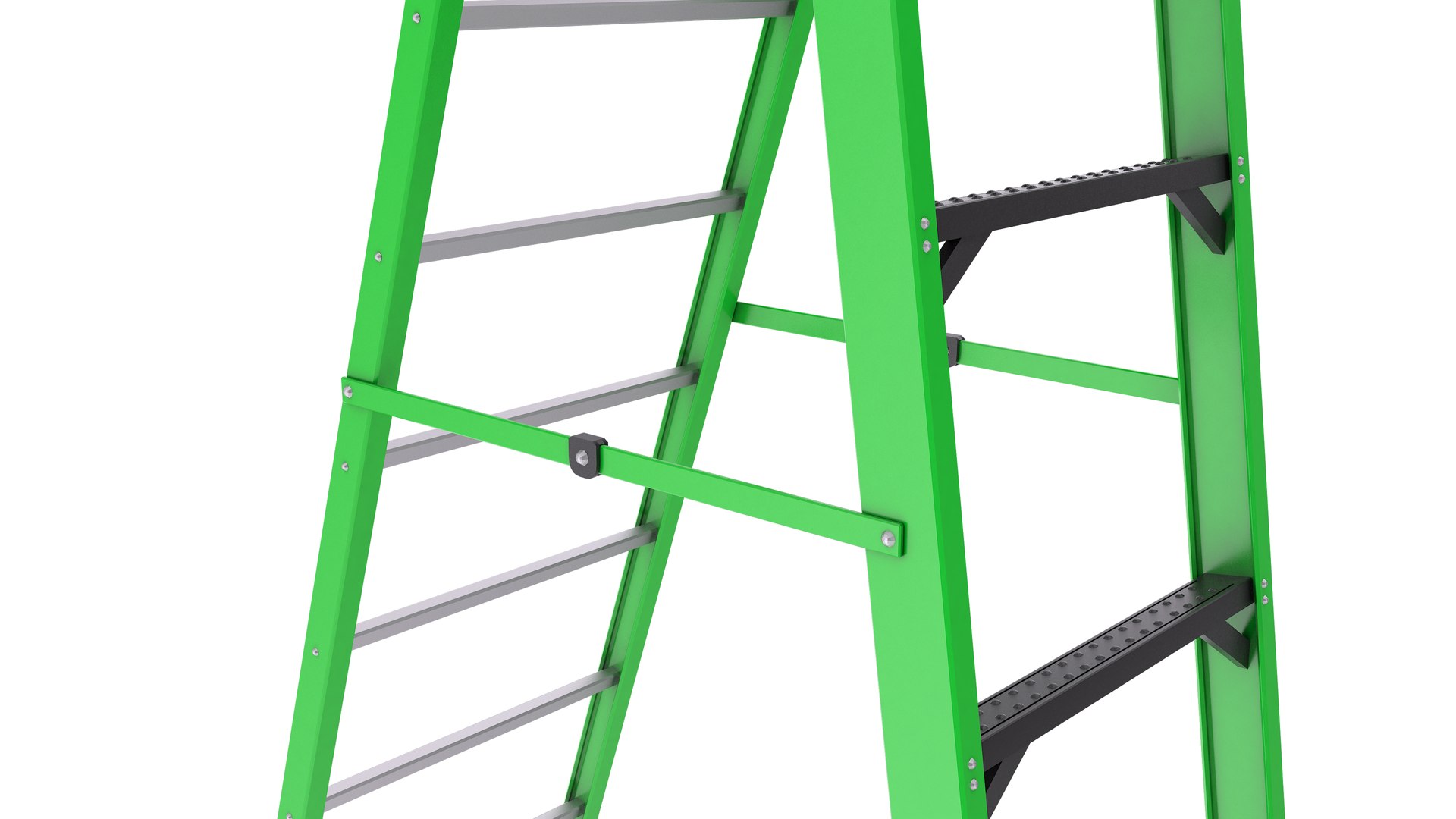 3D Step Ladder - Green - TurboSquid 1924547
