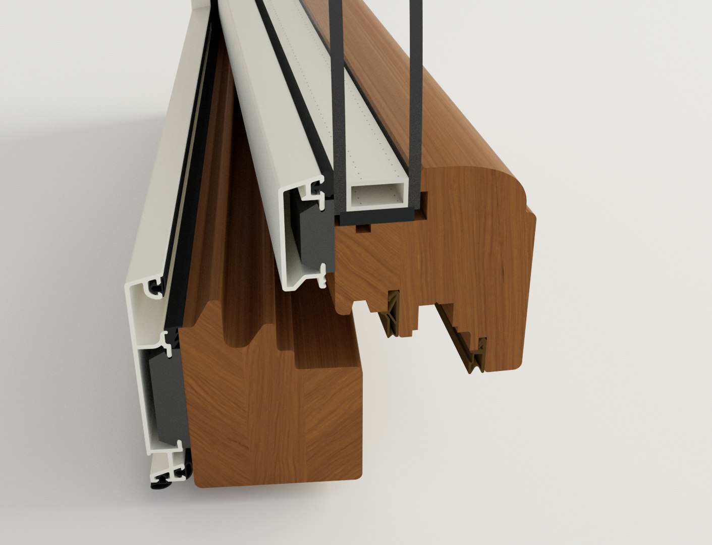 3D Section Wooden Window Glass Model - TurboSquid 1310536