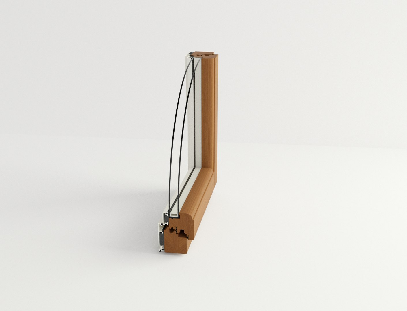 3D Section Wooden Window Glass Model - TurboSquid 1310536