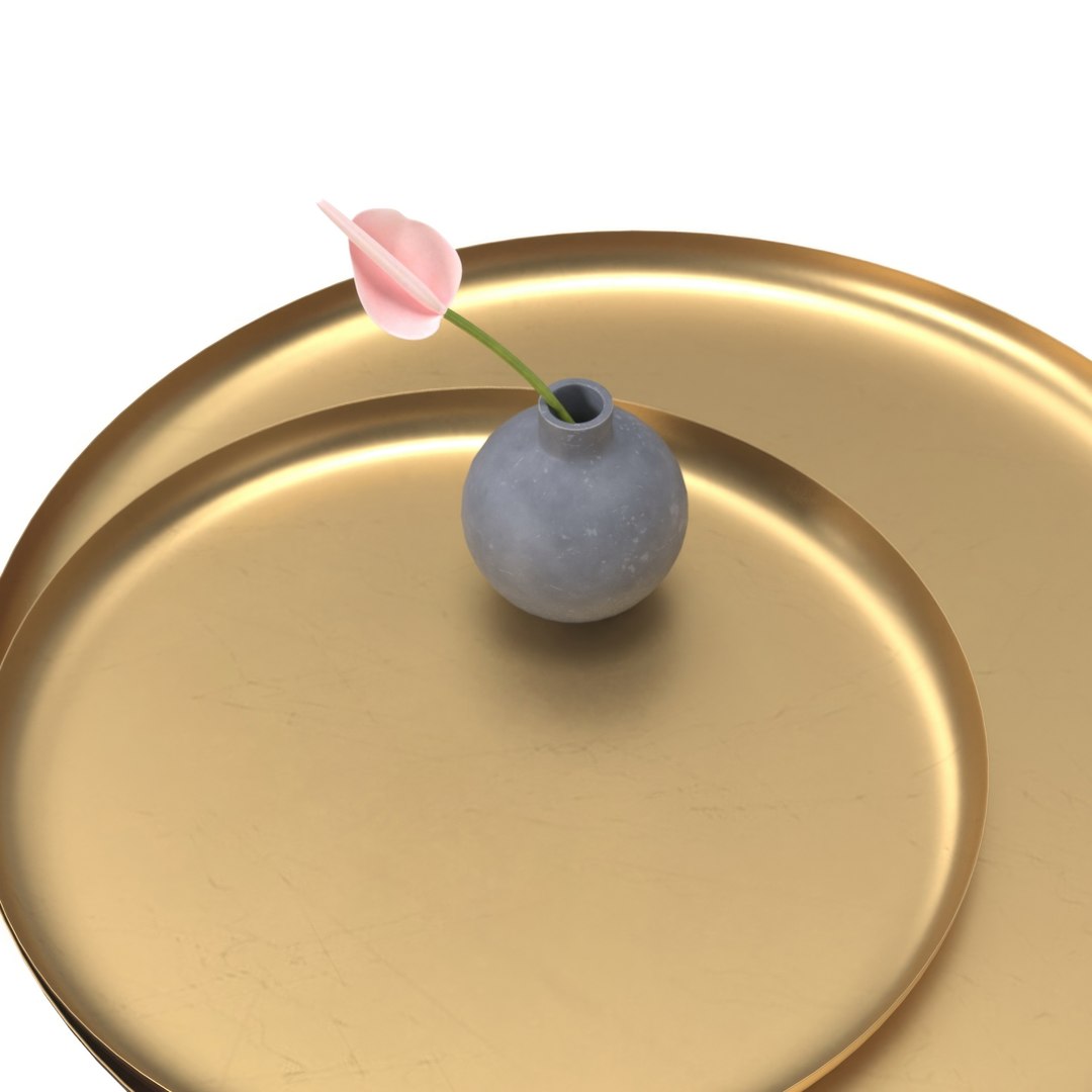 Oversized Antique Brass Metal Trays PBR 3D Model - TurboSquid 2227714