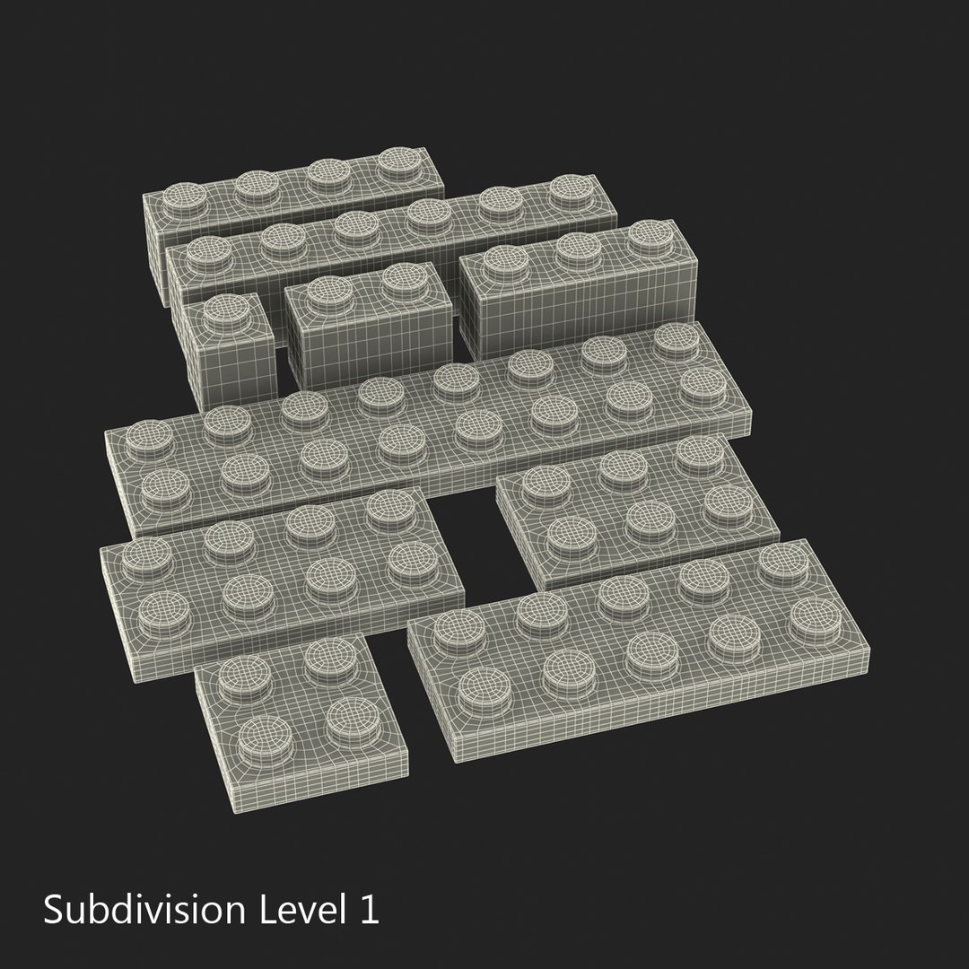 3d model lego bricks set 2