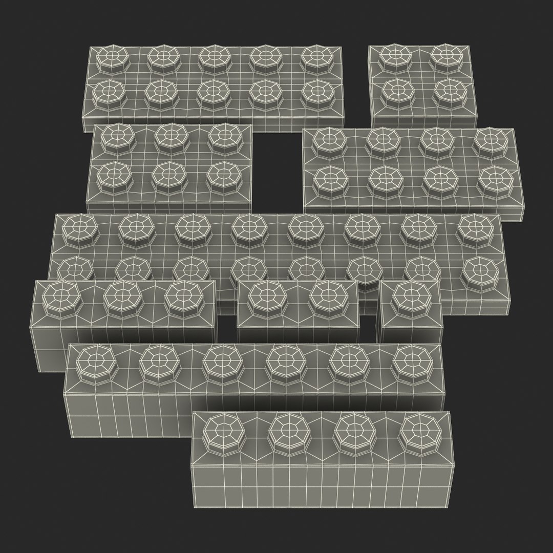 3d model lego bricks set 2