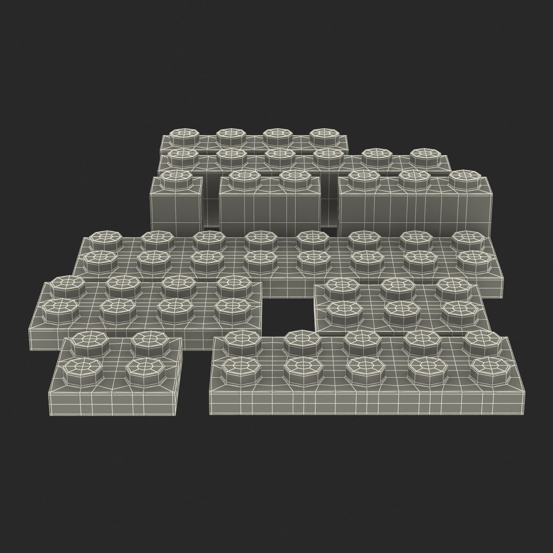 3d model lego bricks set 2