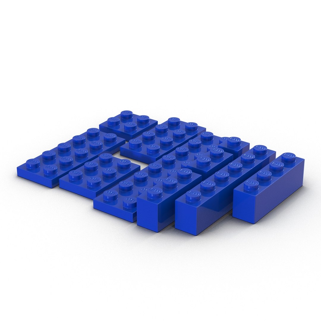 3d model lego bricks set 2