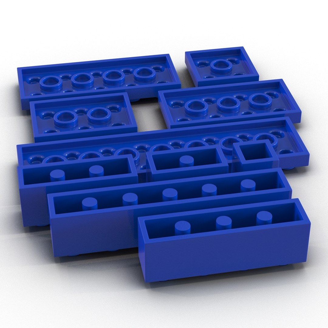 3d model lego bricks set 2