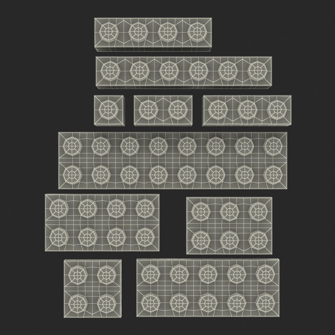 3d model lego bricks set 2