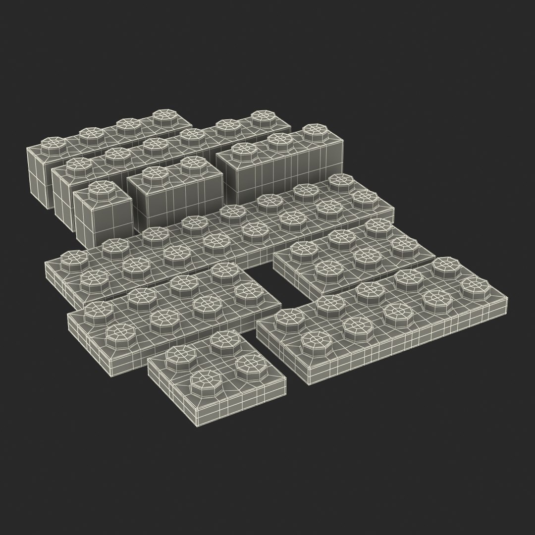 3d model lego bricks set 2