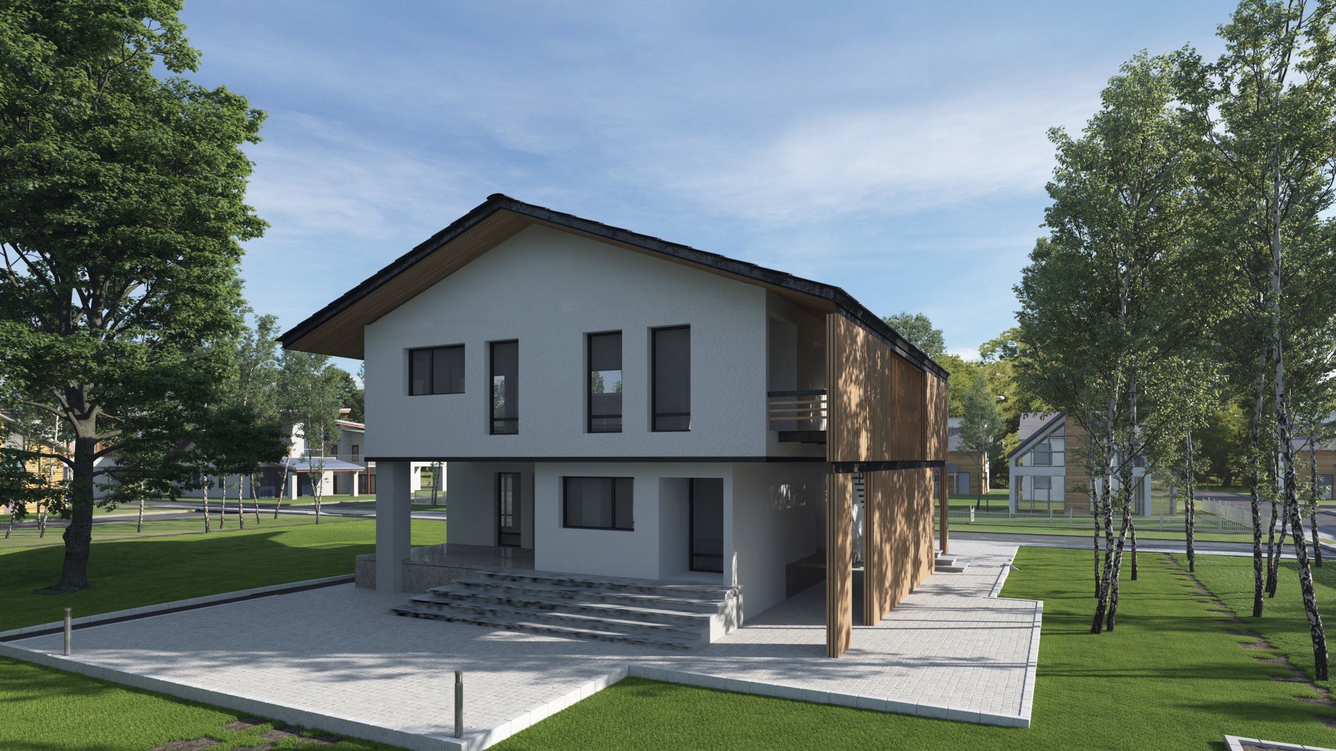 3D The Contemporary Modern House 3D Model Sceneene 3ds Max Corona ...