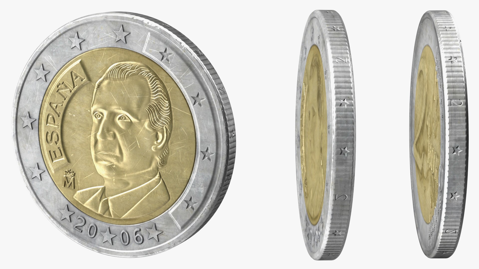 3D Spain 2 Euro Coin Model - TurboSquid 2143600