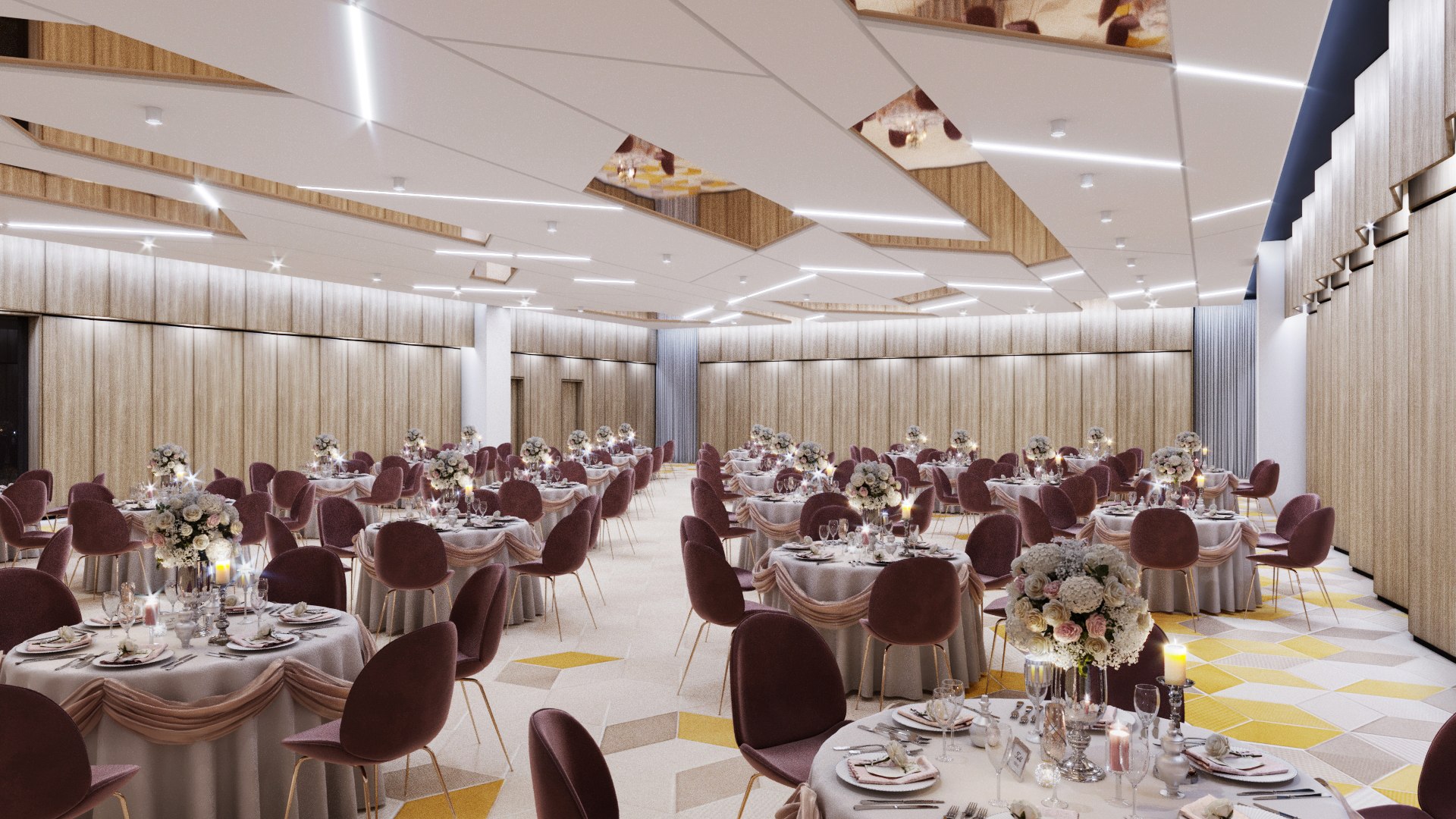 Modern Wedding Hall And Conferance Room Model - TurboSquid 1779771