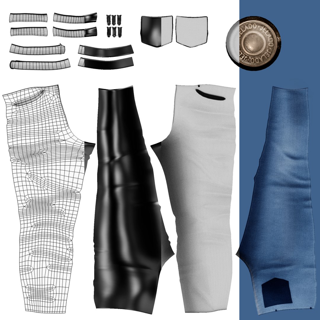 3D female male jeans - TurboSquid 1177838