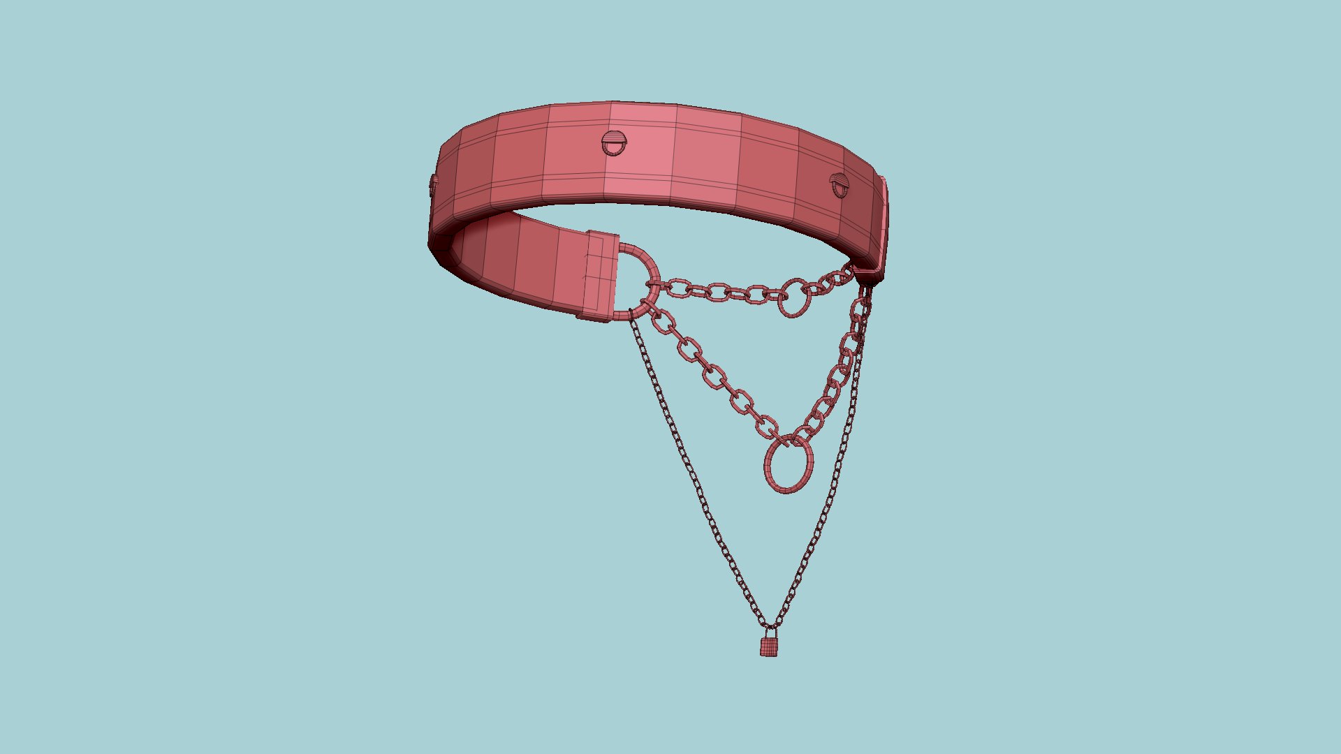 3D Choker Collar C05 Black Skull - Character Design Punk Gothic model ...