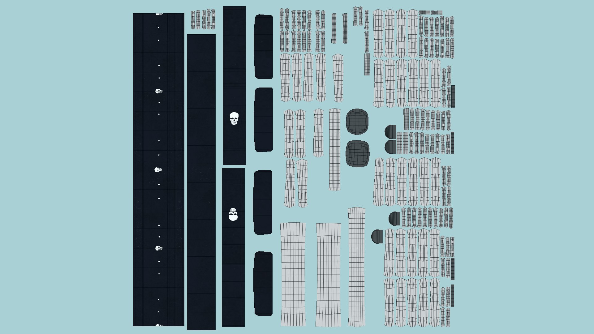 3D Choker Collar C05 Black Skull - Character Design Punk Gothic model ...