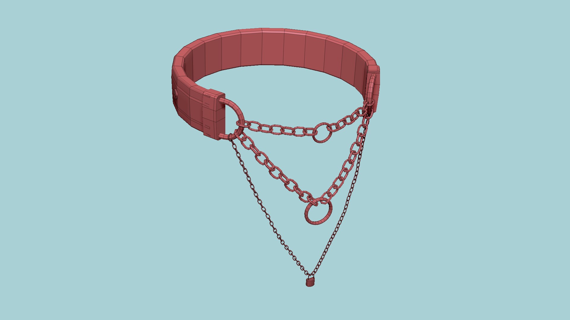 3D Choker Collar C05 Black Skull - Character Design Punk Gothic model ...