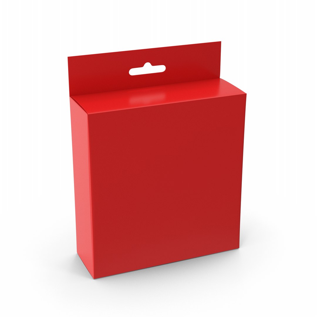 3D Model Red Hanger Box Packaging - TurboSquid 2347658