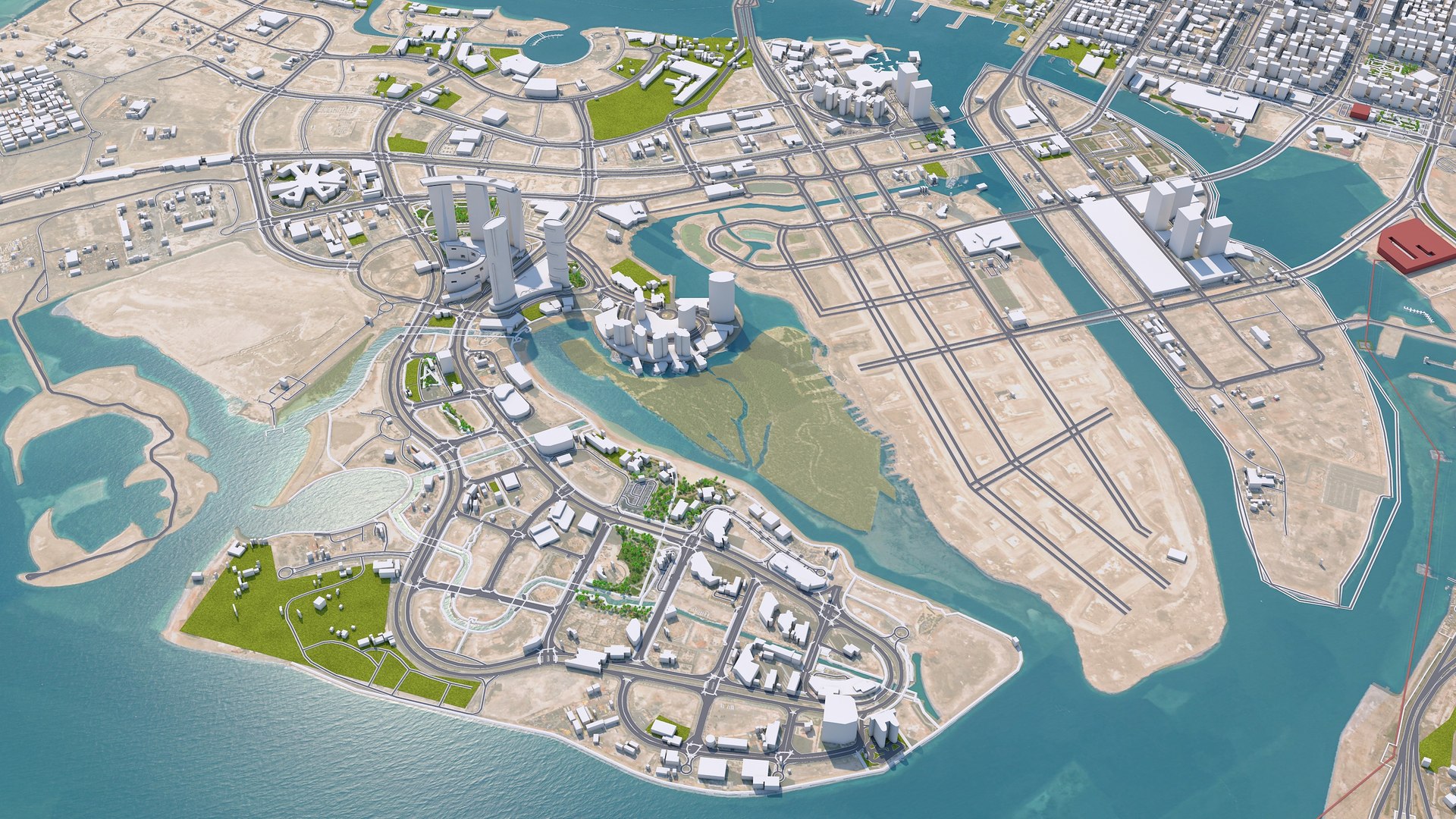 Abu Dhabi Downtown Model - TurboSquid 1925952