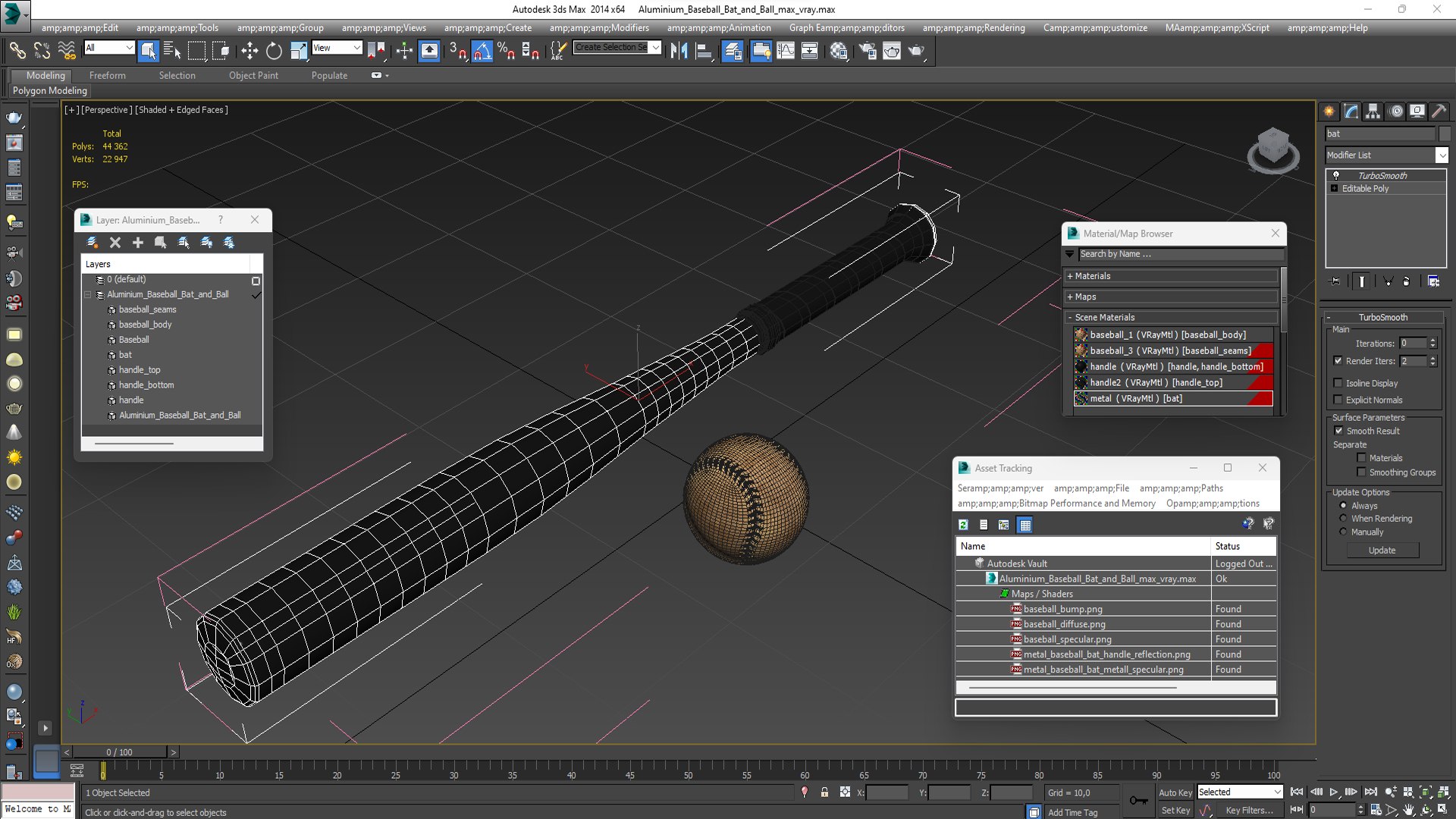 Aluminium Baseball Bat and Ball 3D - TurboSquid 2149894