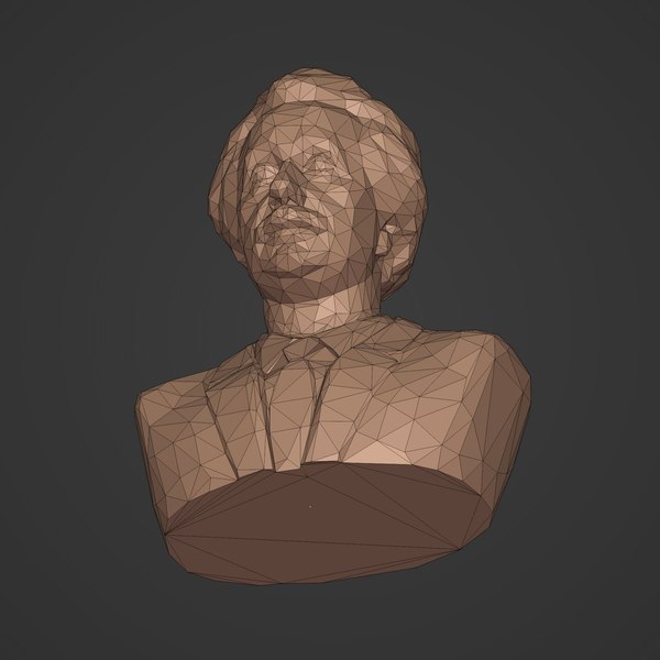 3D Print Ready Low Poly Albert Einstein Bust model - TurboSquid 1911774