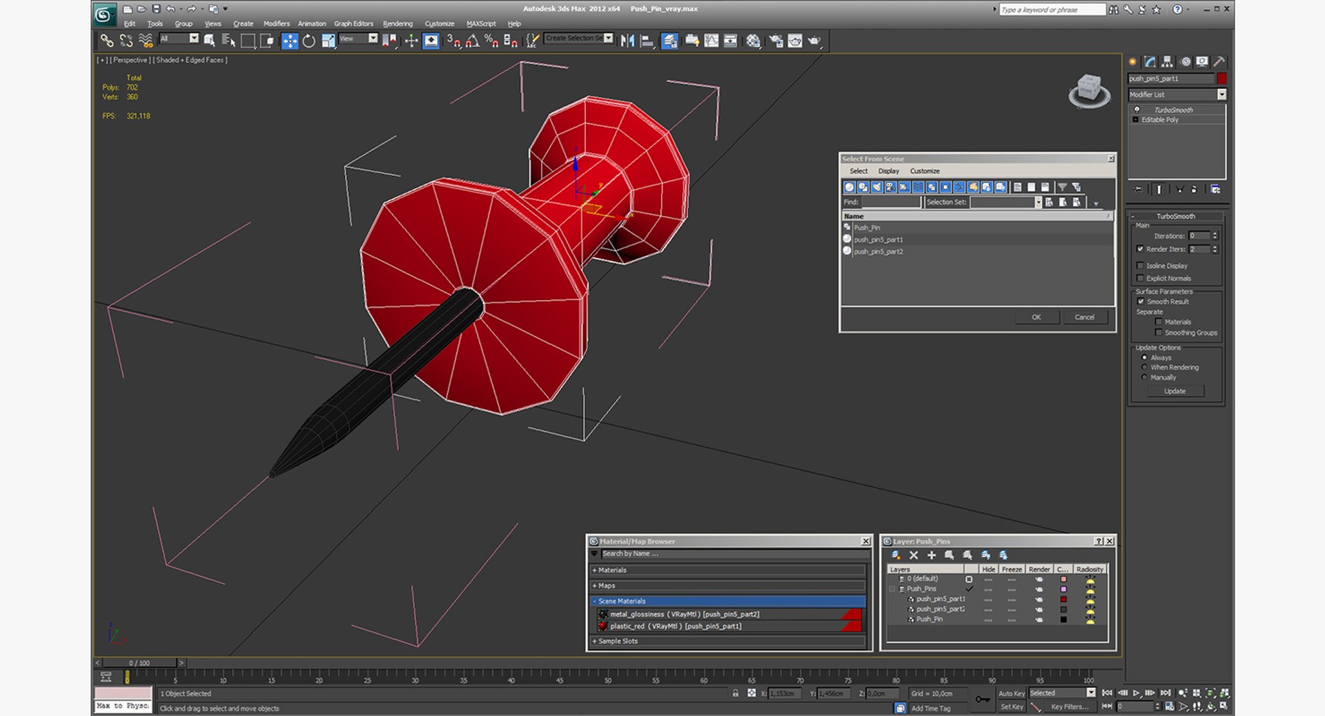 Push Pin 3D Model - TurboSquid 1425554