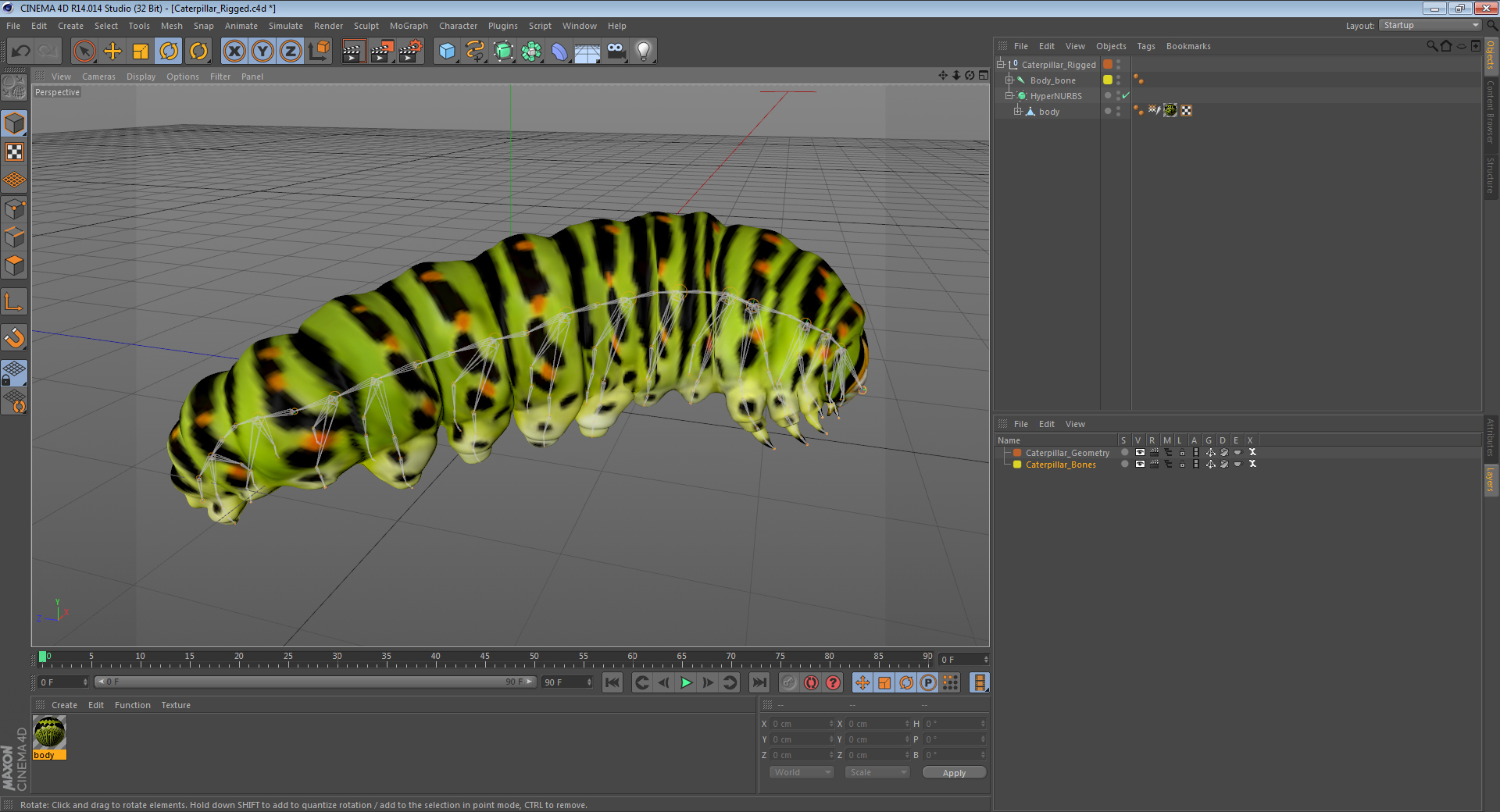 3d caterpillar rigged model