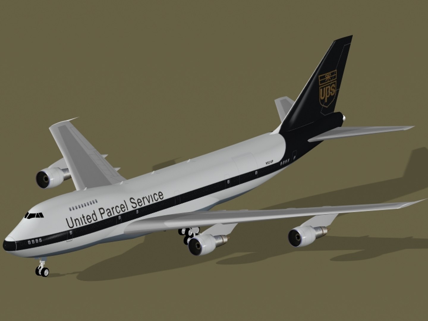 B 747-200 F Ups 3d Model