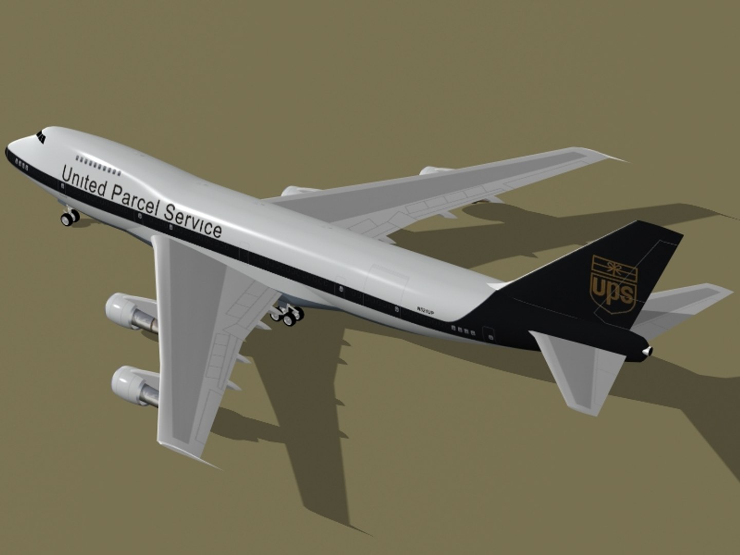 B 747-200 F Ups 3d Model