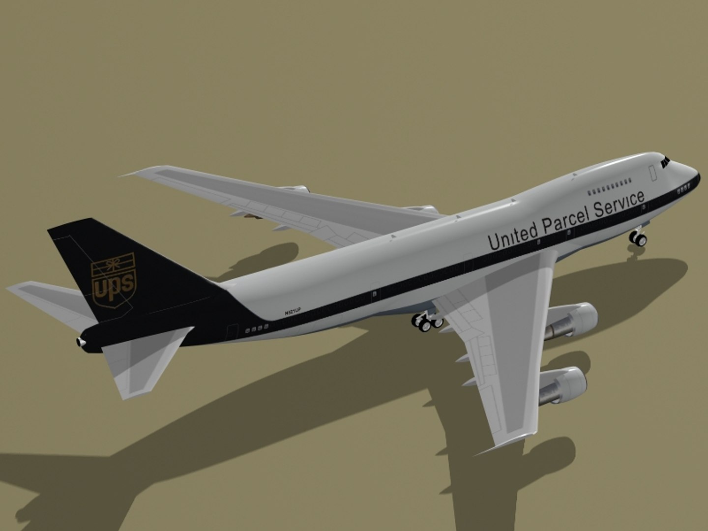 B 747-200 F Ups 3d Model
