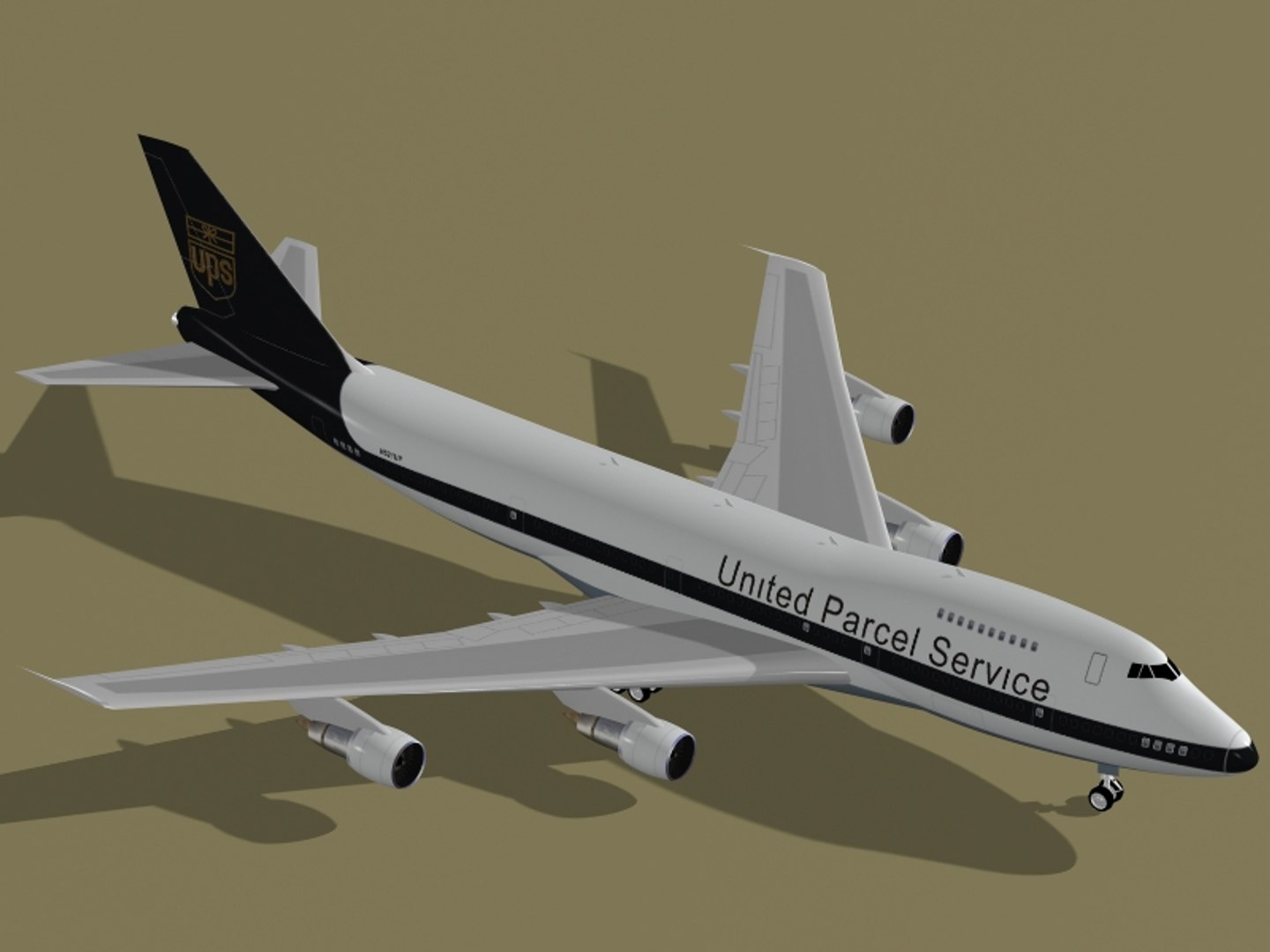 B 747-200 F Ups 3d Model