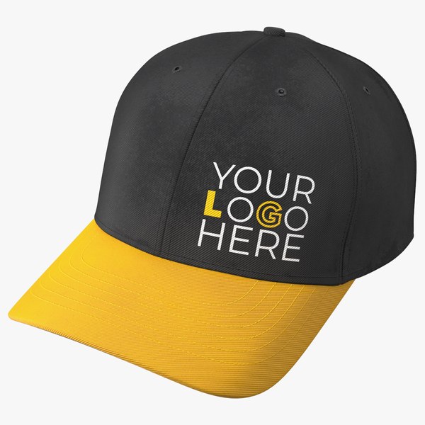 3D Cap Cotton Yellow Black Your Logo - TurboSquid 1916195