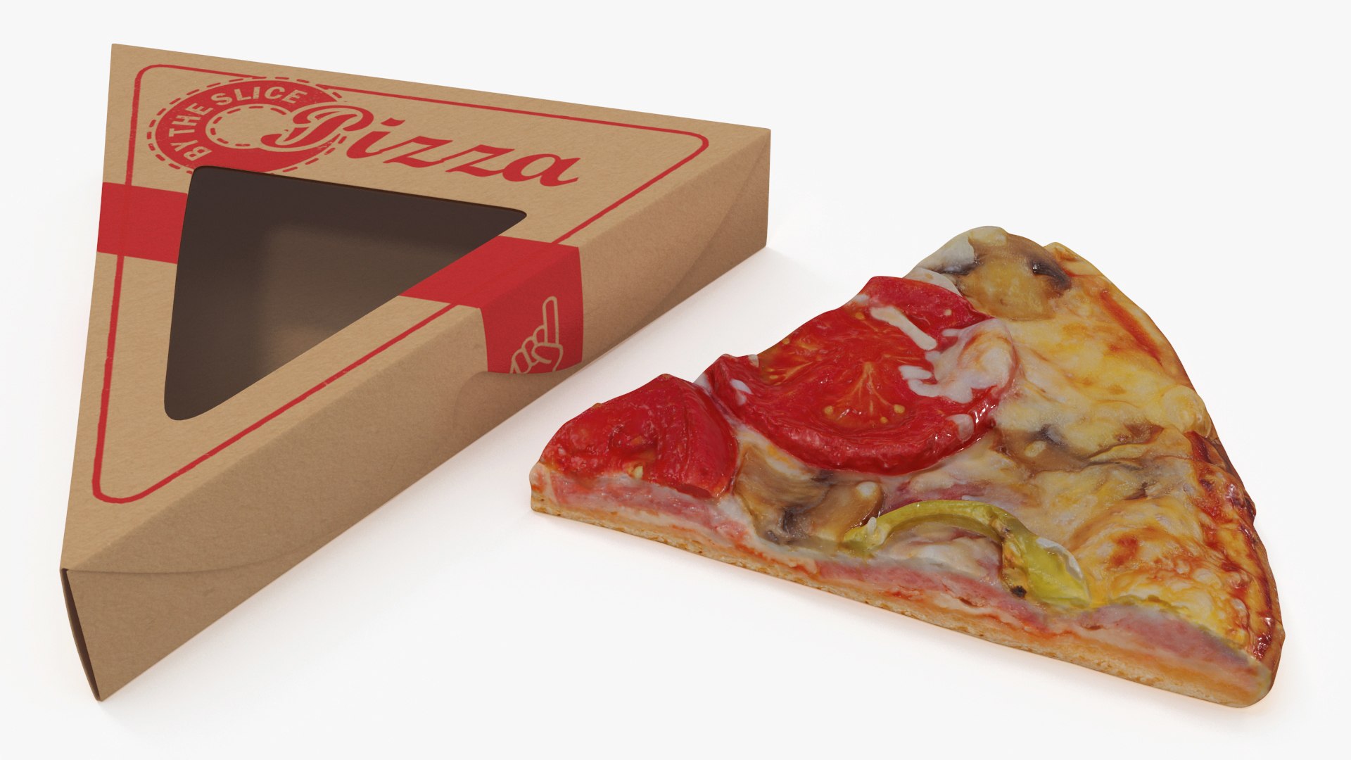 3D Pizza Slice In Triangle Craft Paper Box - TurboSquid 2156998