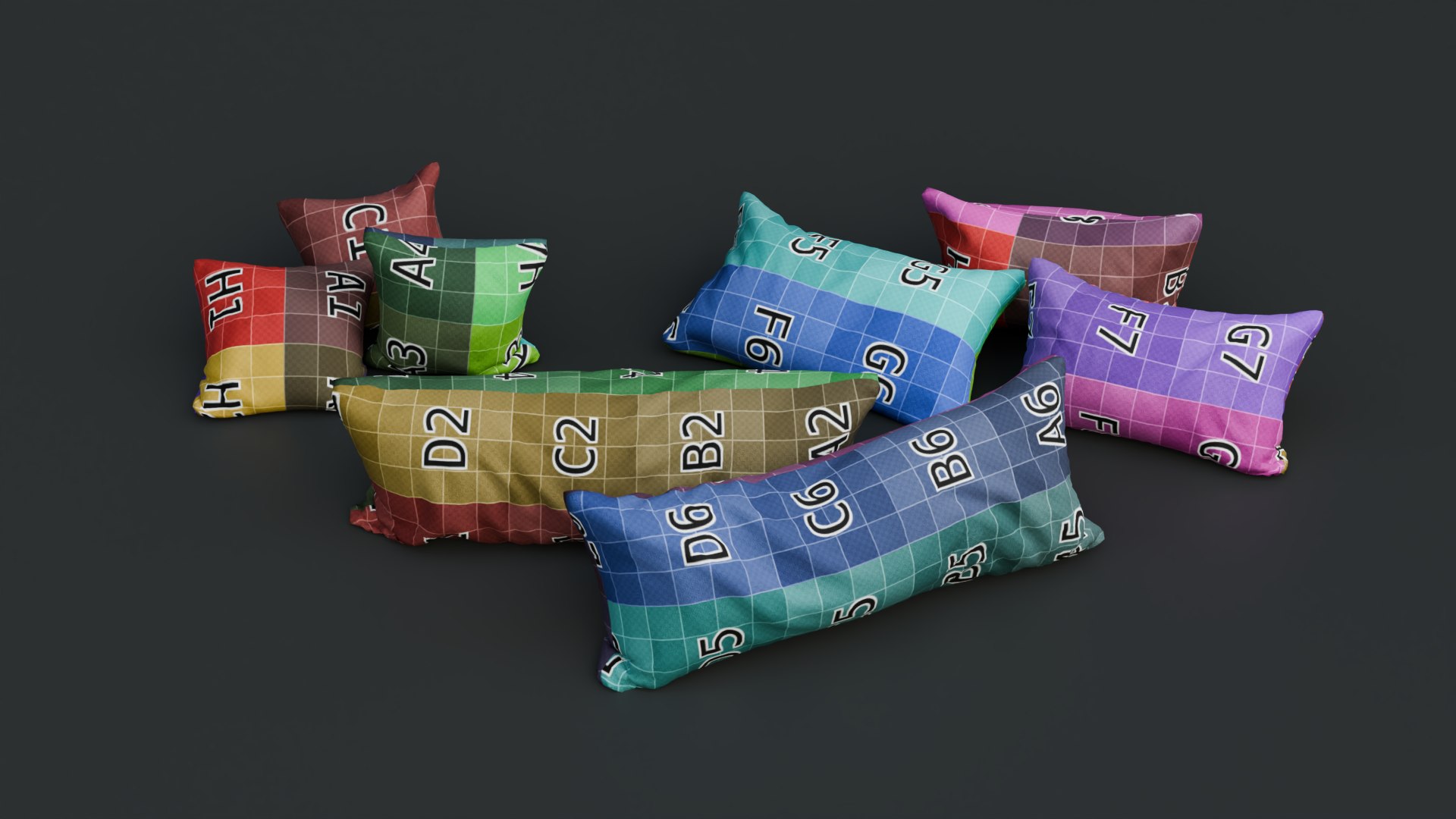 3D Pillows With 4K Textures Model - TurboSquid 2244306