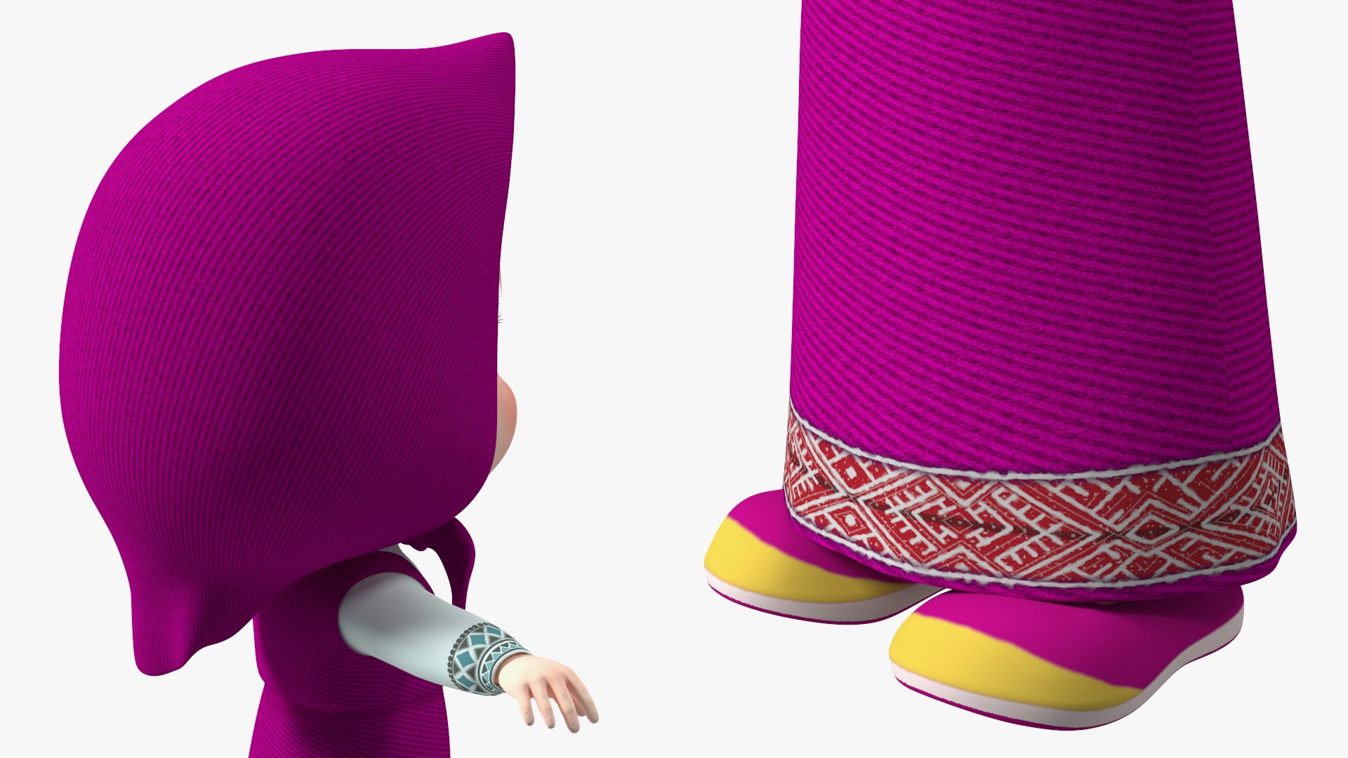 3D Masha Cartoon Character T-Pose Model - TurboSquid 2119184